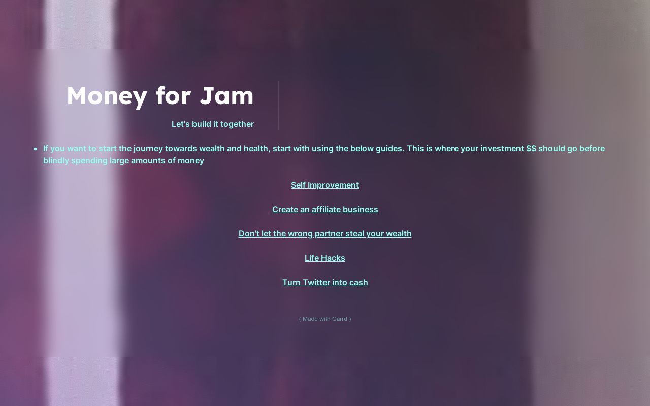 Money for Jam